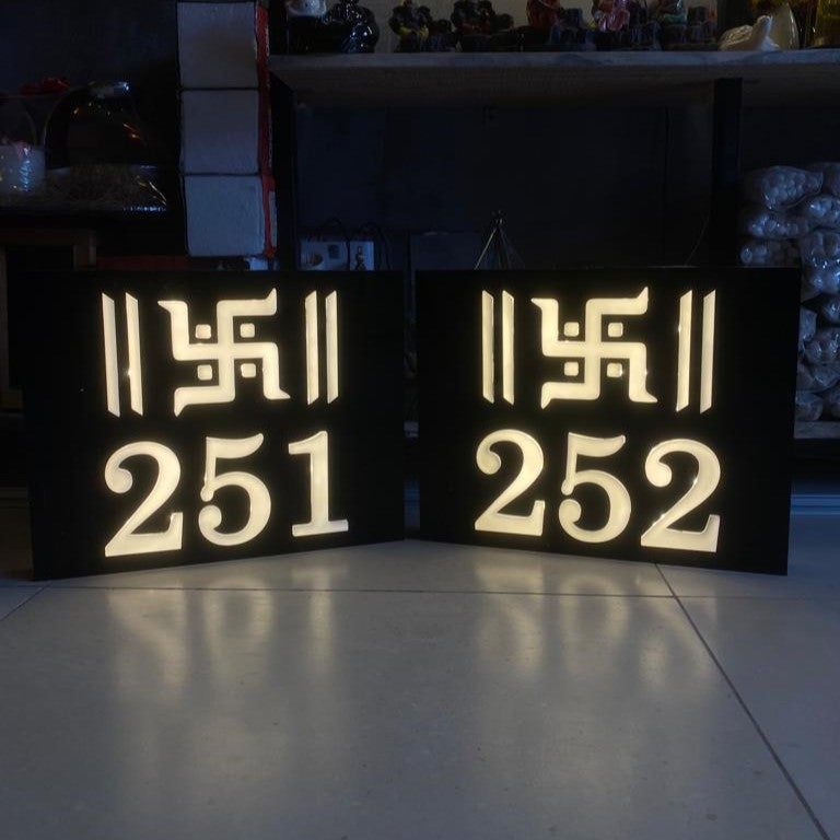 Black N White Religious Lighted Nameplate – Nameplate Studio