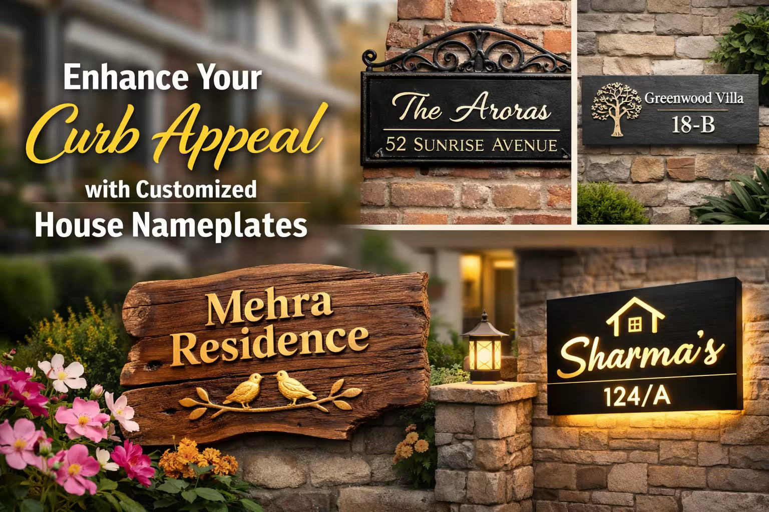 Enhance Your Curb Appeal with Customized House Nameplates – Nameplate ...