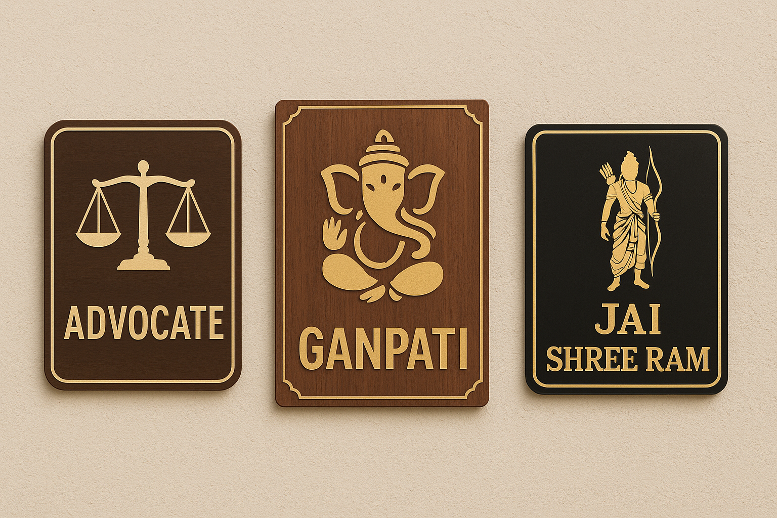 Personalized Name Plates for Offices and Homes: Advocate, Ganpati, and ...