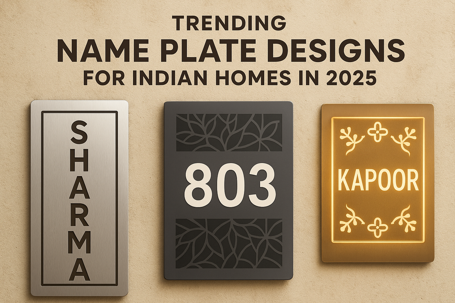 Trending Name Plate Designs for Indian Homes in 2025 – Nameplate Studio