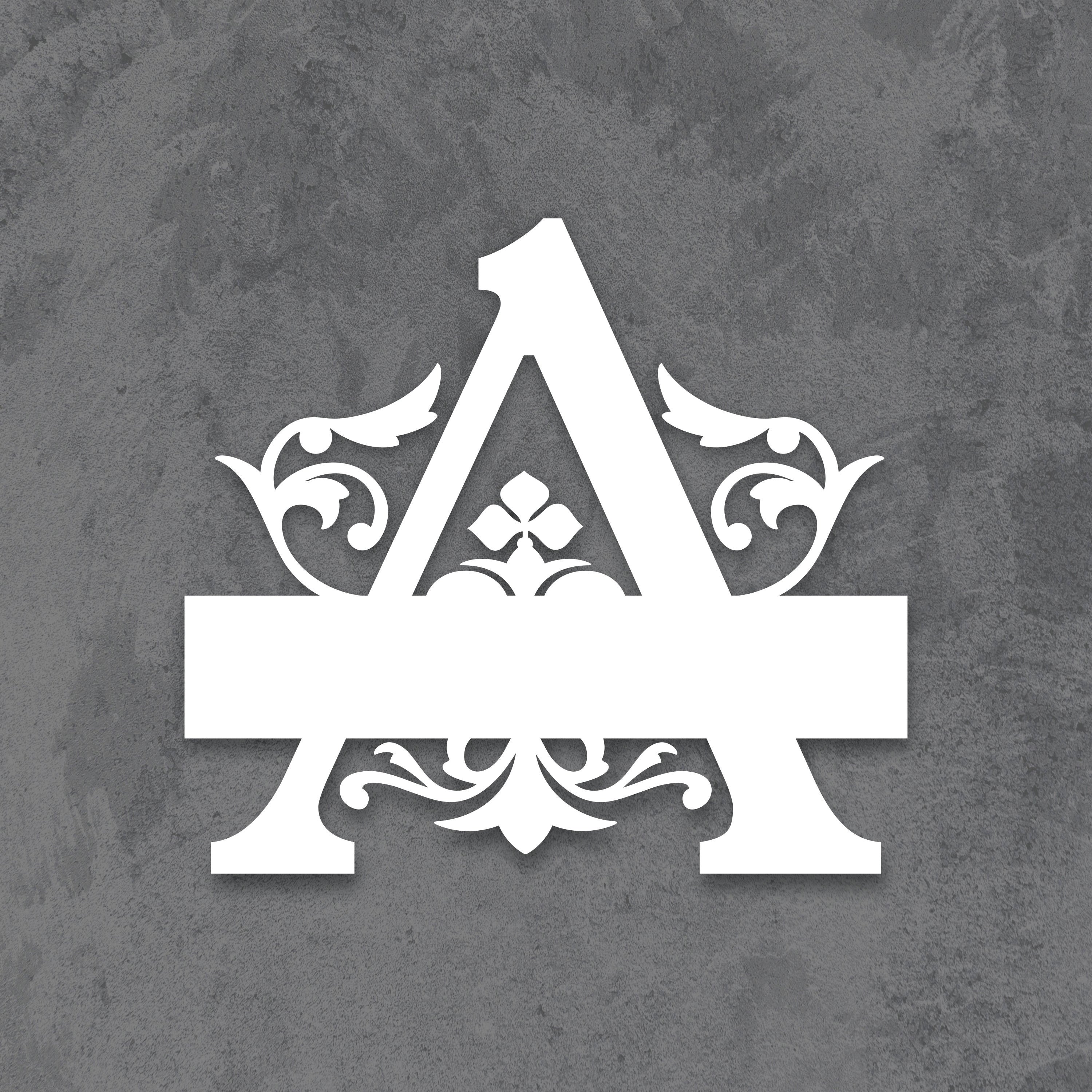 Glossy White Monogram Nameplate – Nameplate Studio