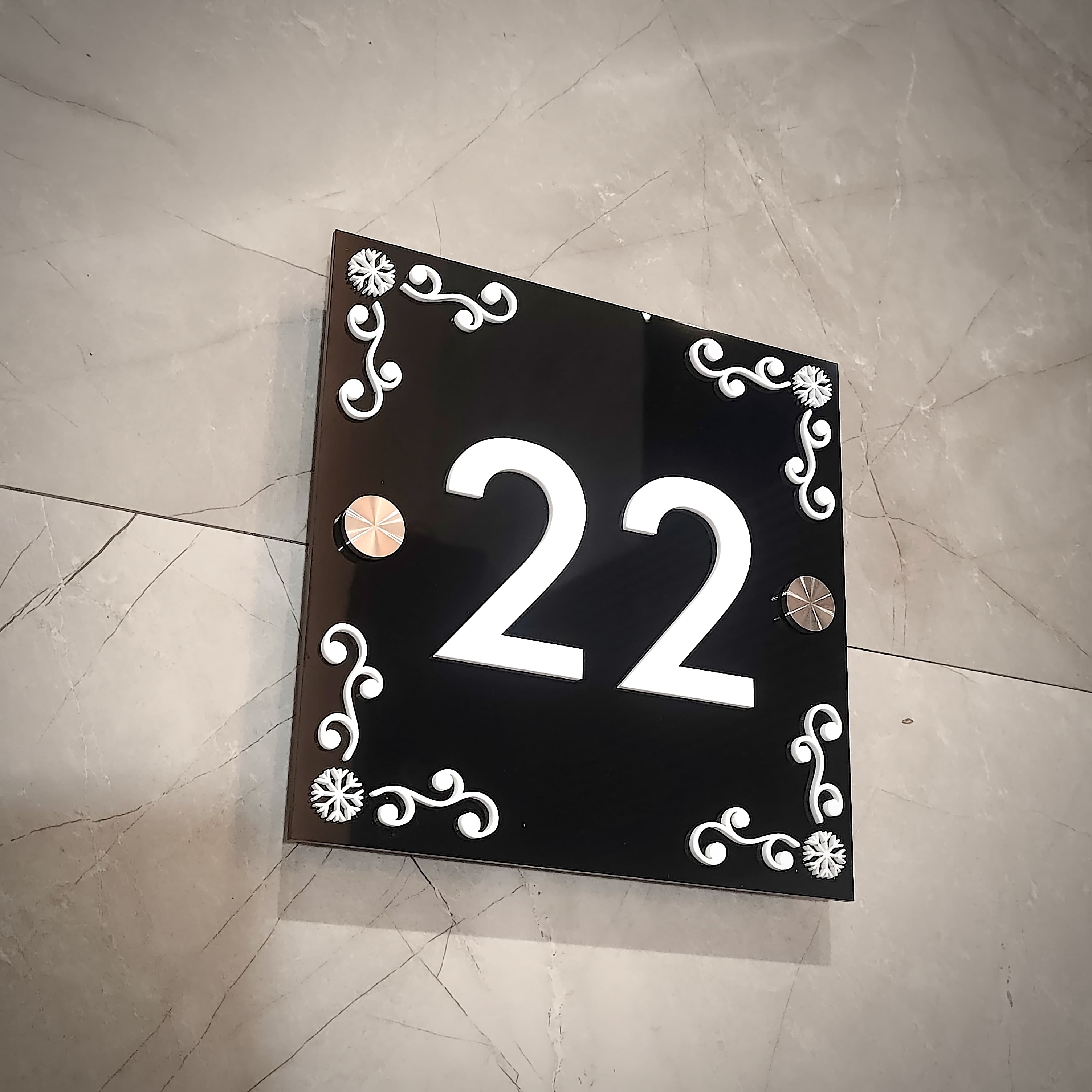 The Bloomed Frame Name or Number Plate – Nameplate Studio
