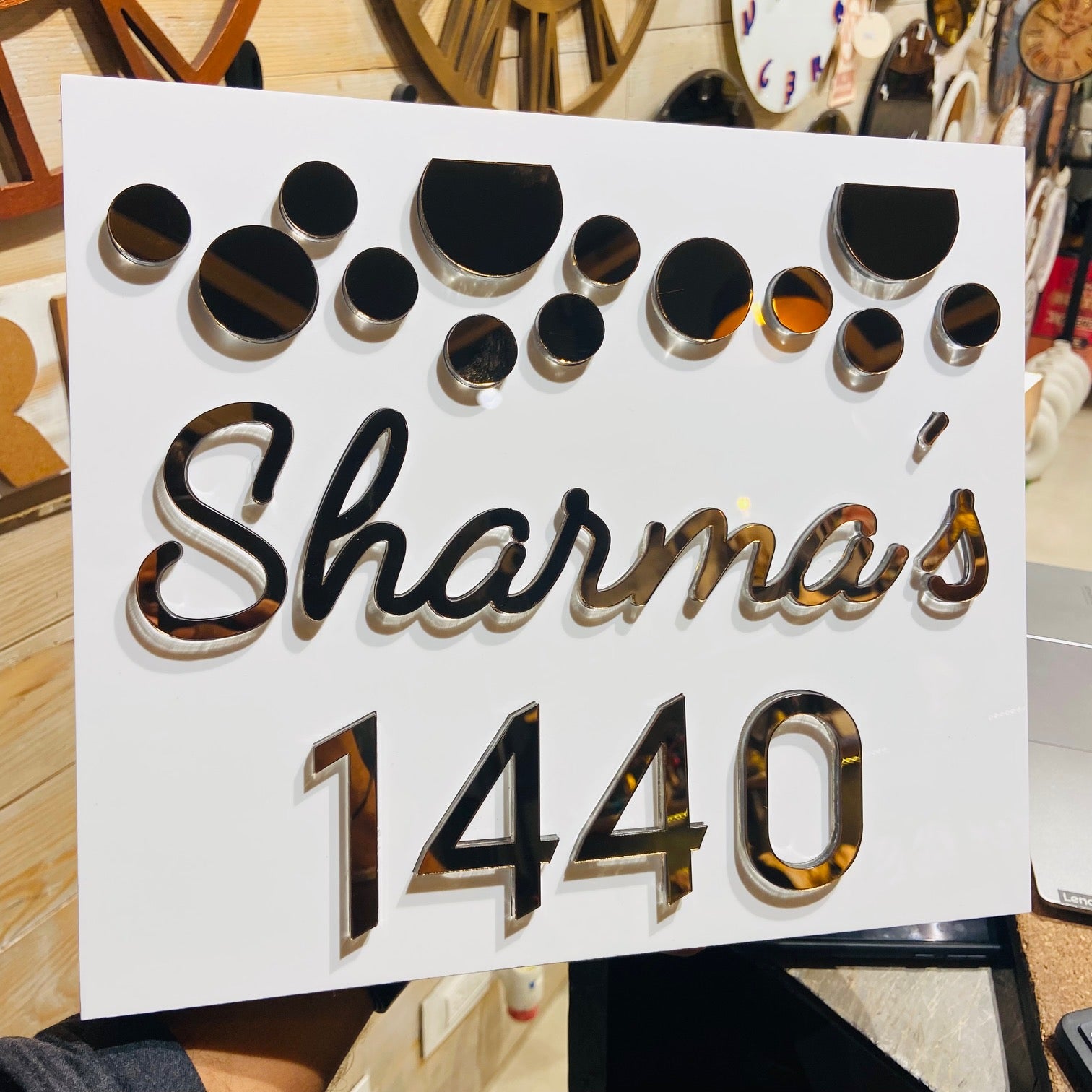 Floating Bubbles Lighted Nameplate – Nameplate Studio