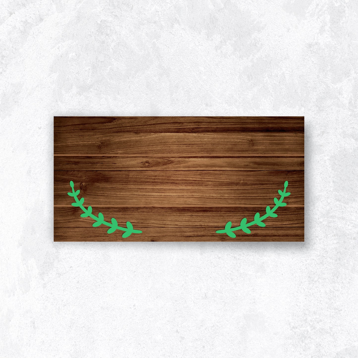 Leafy Rectangle Wooden Nameplate – Nameplate Studio