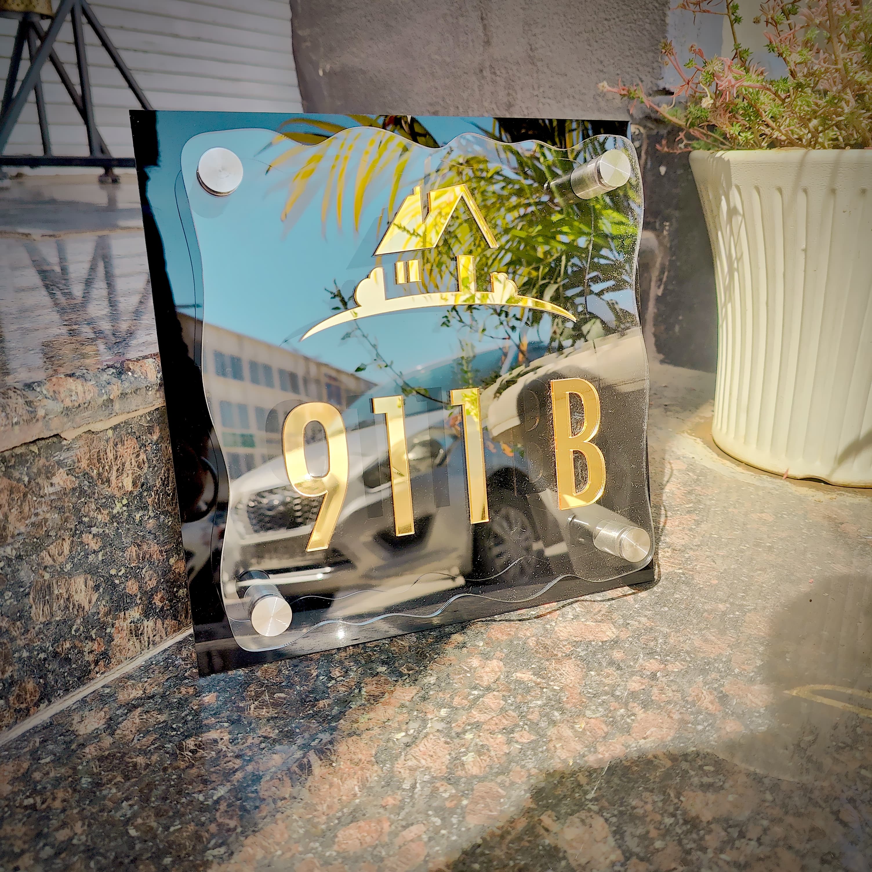 Floating House Number Plate – Nameplate Studio