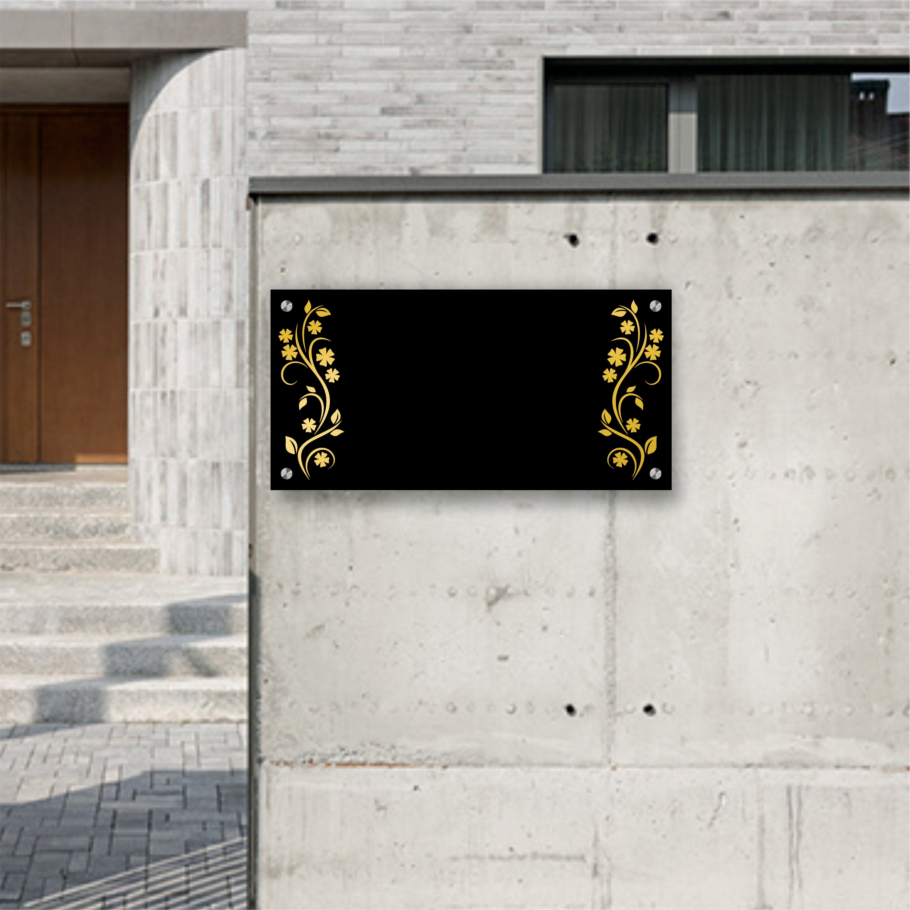 The Gold Floral Border Nameplate – Nameplate Studio