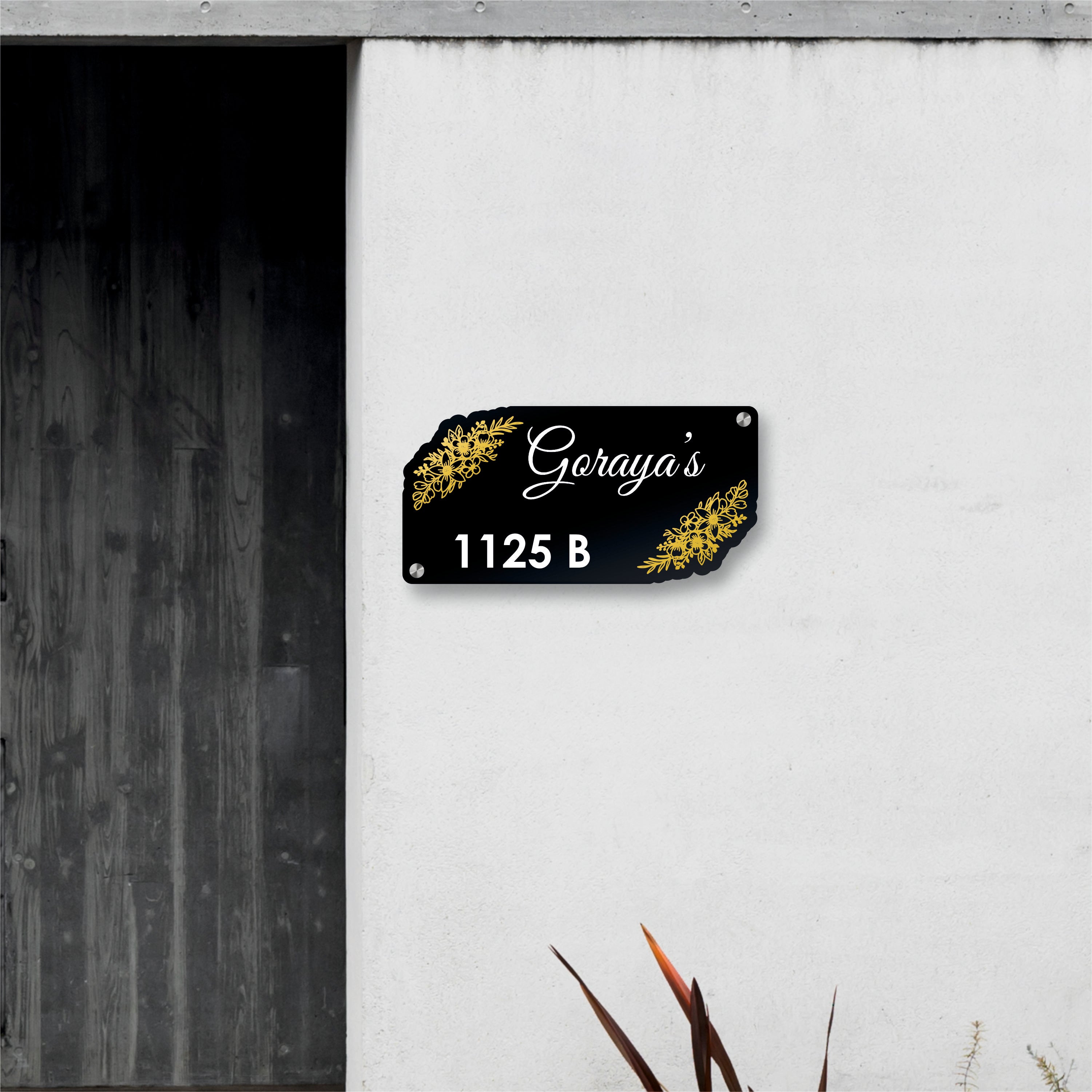 Timeless Floral Nameplate – Nameplate Studio