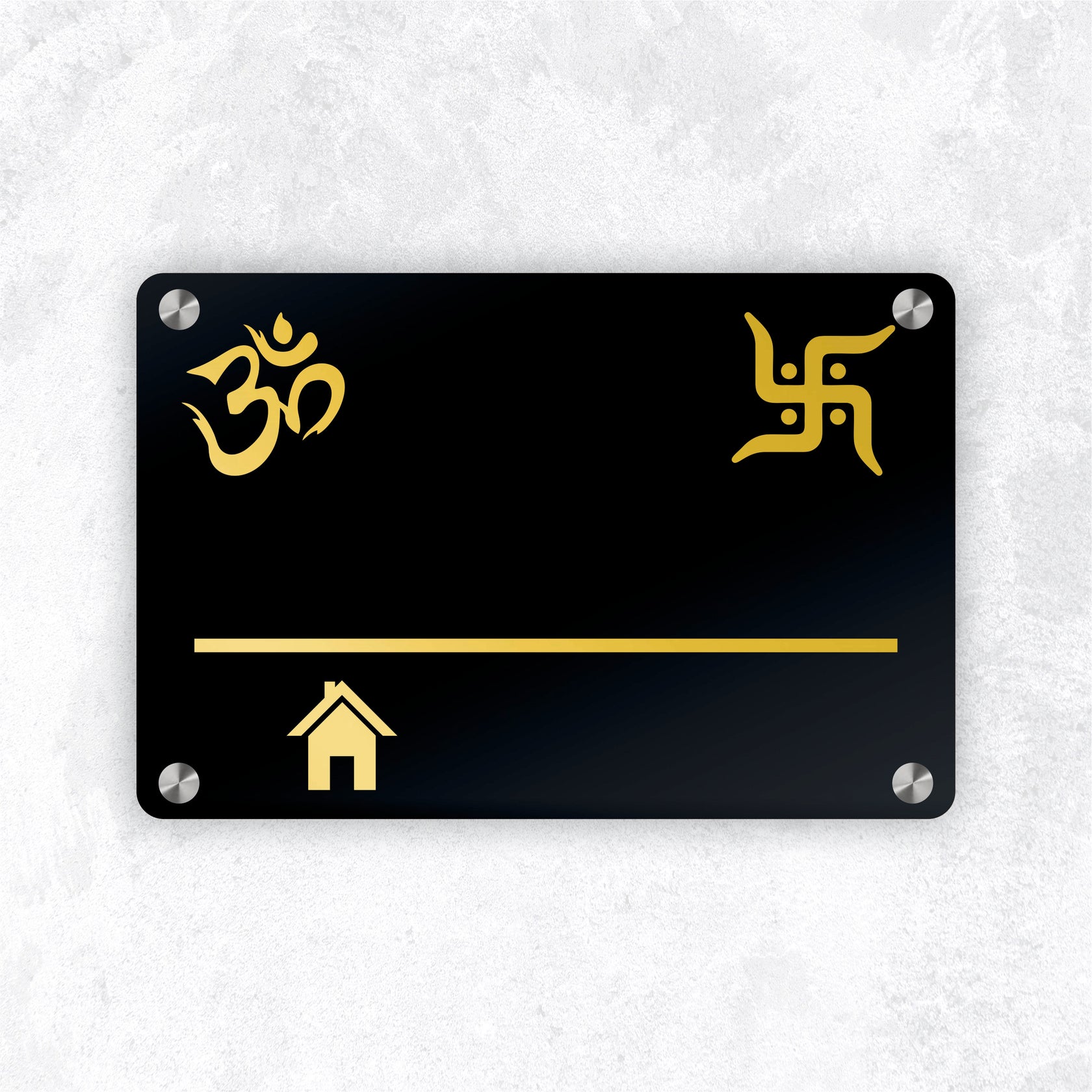 Om & Swastik Acrylic House Nameplate – Nameplate Studio