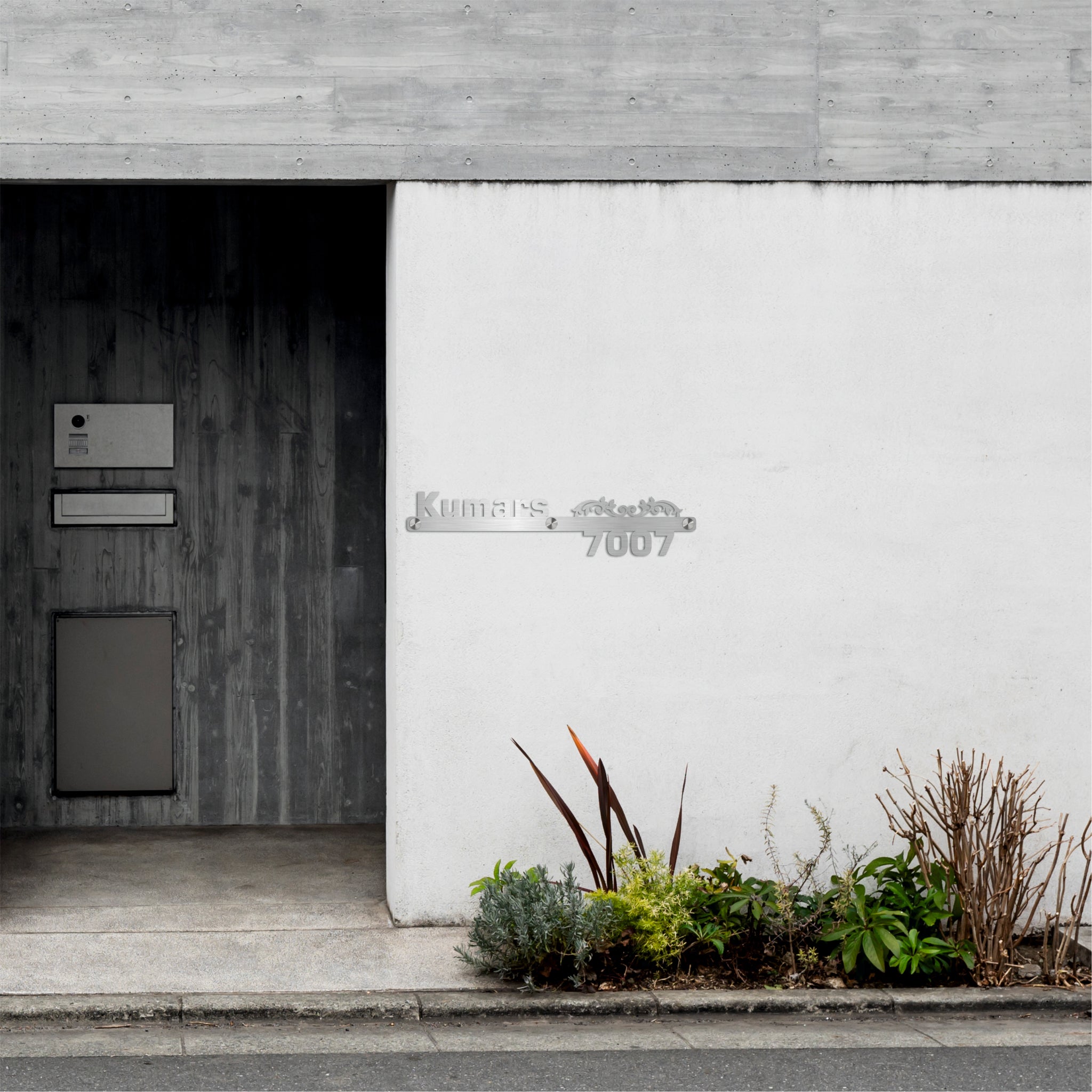 Linear Steel Nameplate – Nameplate Studio